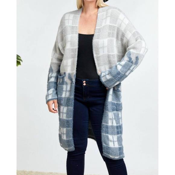 DAVI & DANI | Sweaters | New Davi Dani Color Block Plaid Pattern Long ...